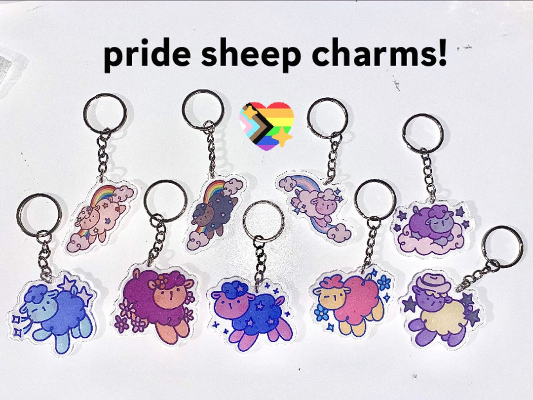 Sheep/lamb LGBTQ Pride Acrylic Charms/keychains Cute Kawaii Subtle ...