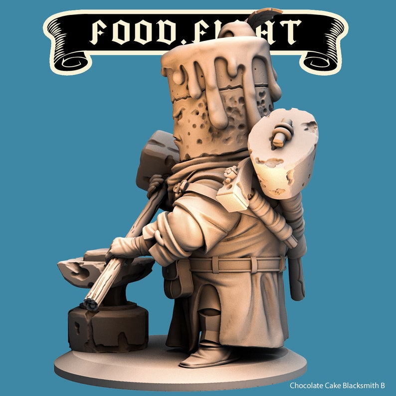 Chocolate Cake Blacksmith--food Fight! - Etsy