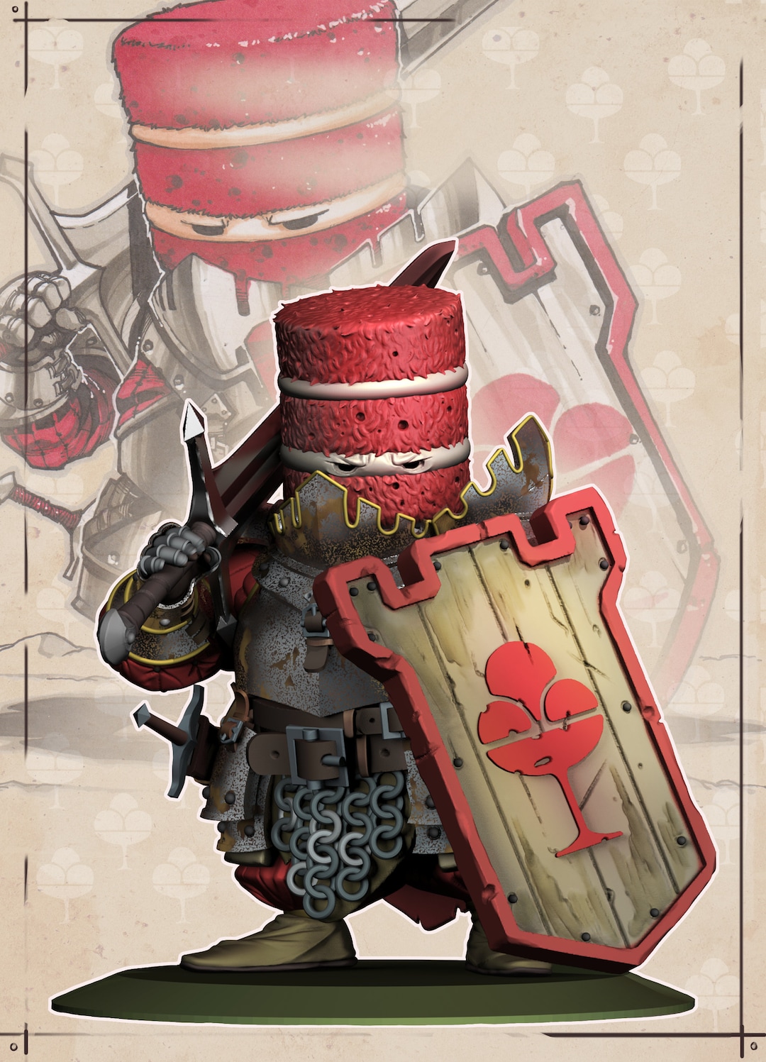 Red Velvet Cake Templar--food Fight! - Etsy