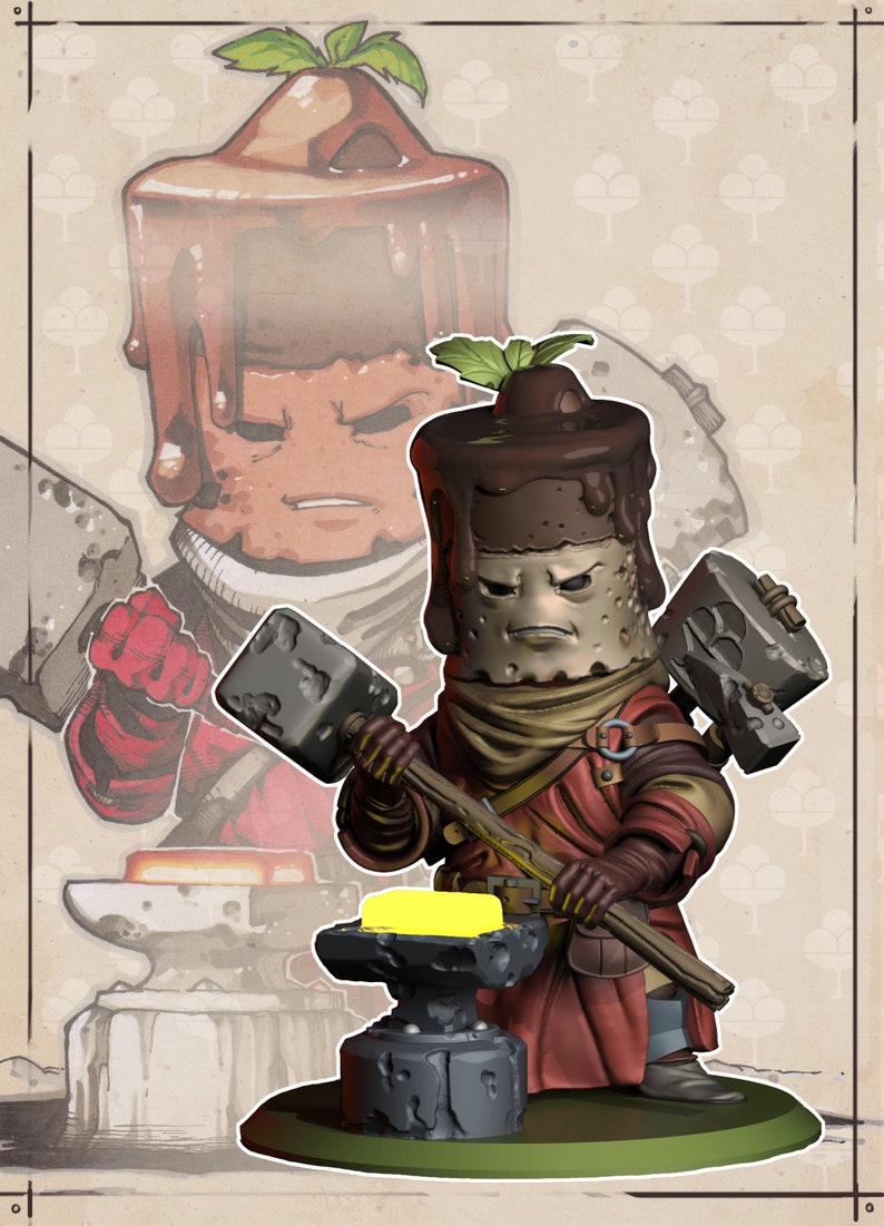 Chocolate Cake Blacksmith--food Fight! - Etsy