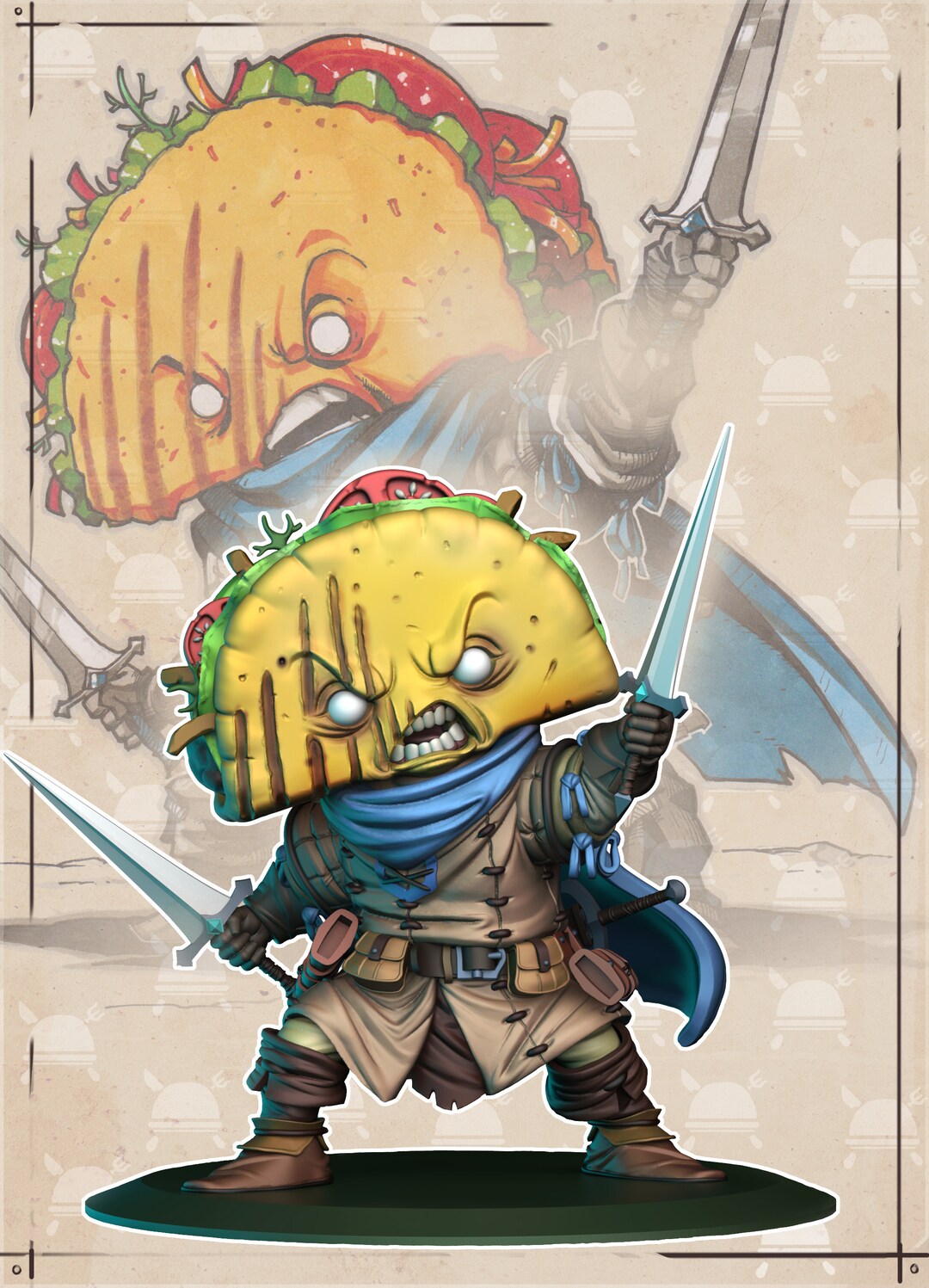 Taco Swordsman--food Fight! - Etsy