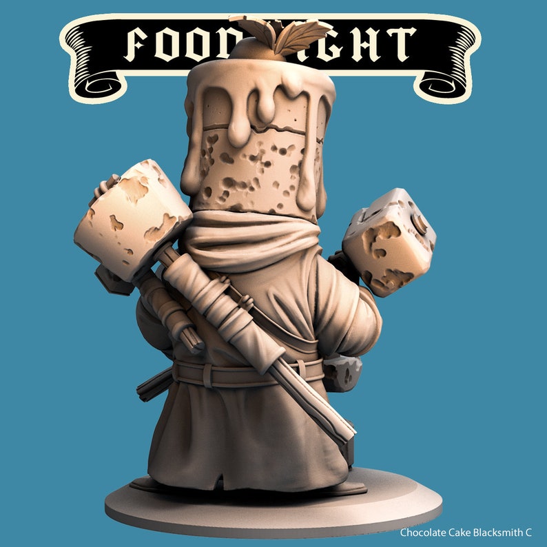 Chocolate Cake Blacksmith--food Fight! - Etsy