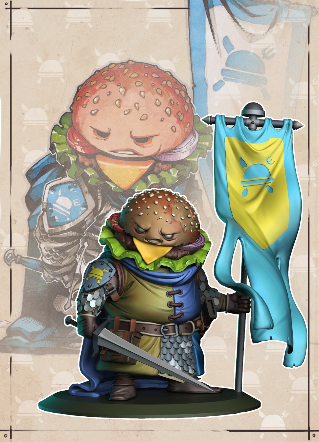 Cheeseburger Bannerman--food Fight! - Etsy