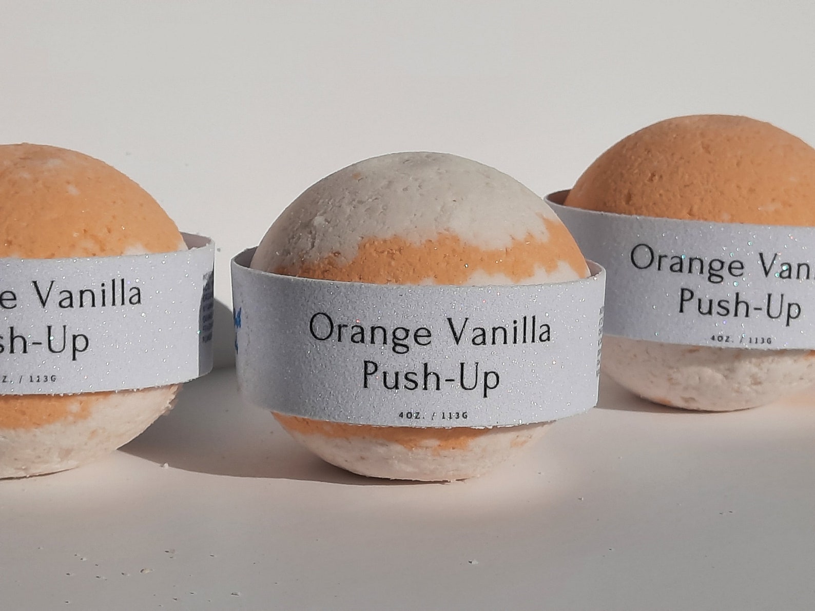 Set of 3 Orange Vanilla Push-up Bath Bombs, Gifts for Her, Spa Gift ...