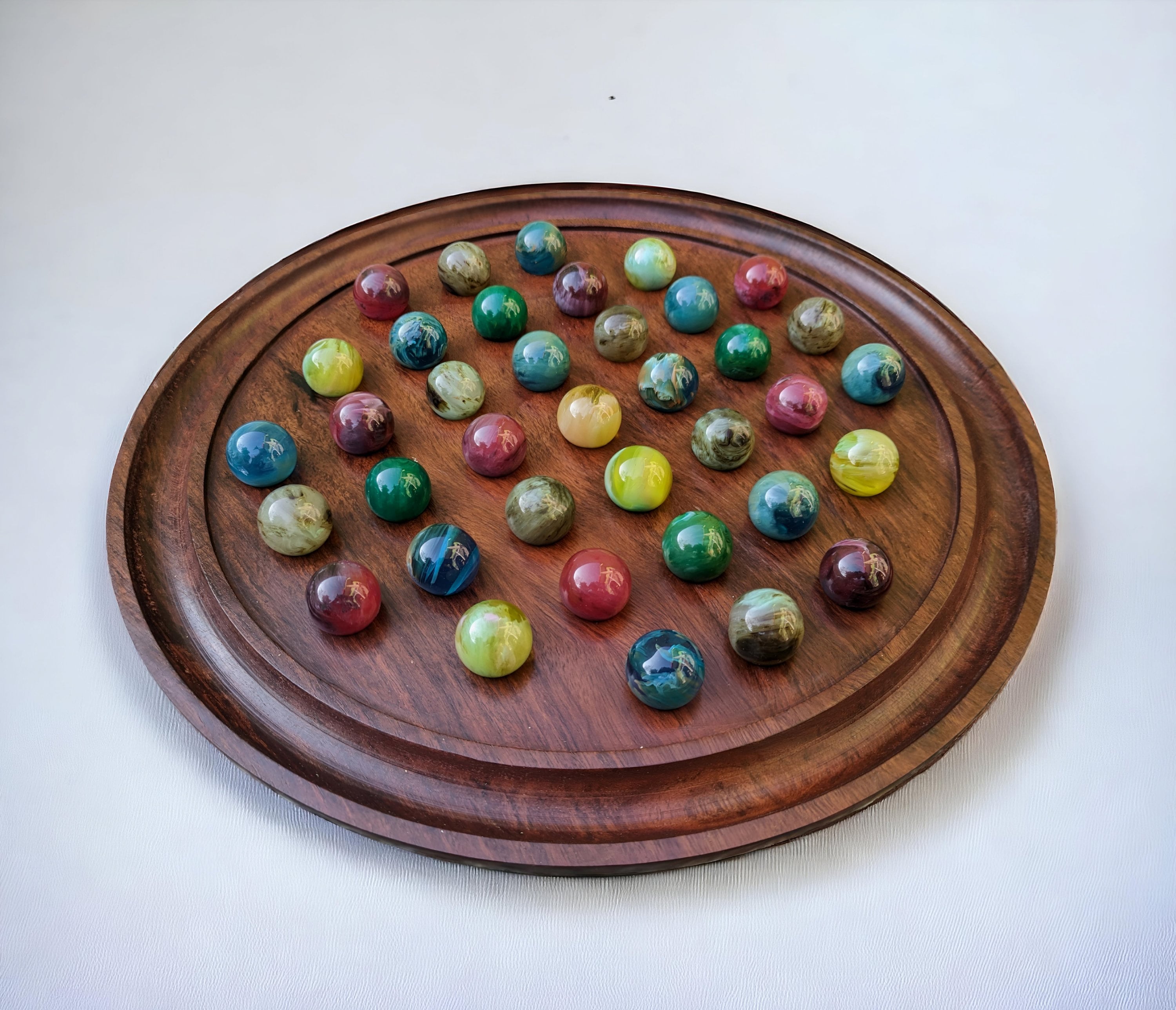 Handmade Marble Solitaire Game Wooden Authentic Solitaire Board Game ...