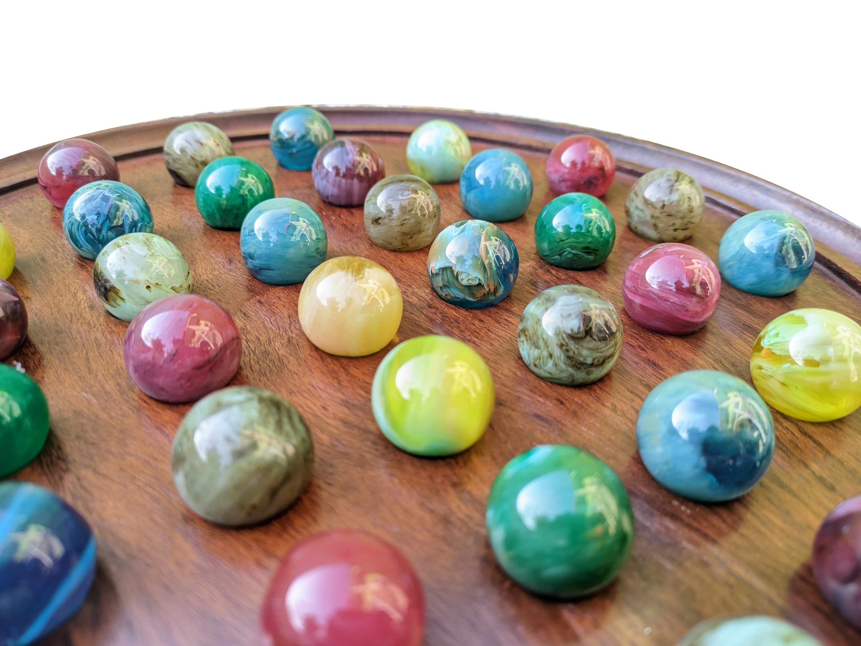 Handmade Marble Solitaire Game Wooden Authentic Solitaire Board Game ...