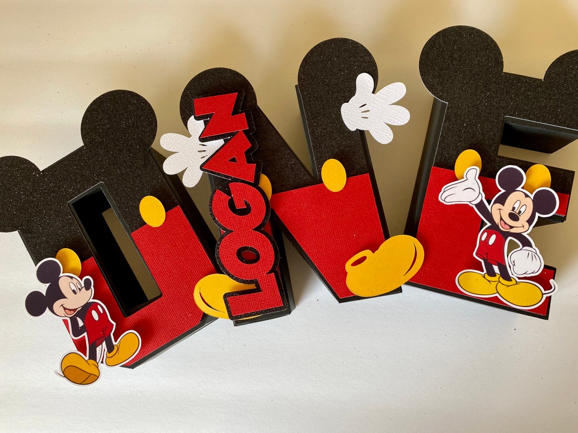 Mickey Mouse 3D Letters, Mickey Mouse First Birthday, Mickey Mouse ...