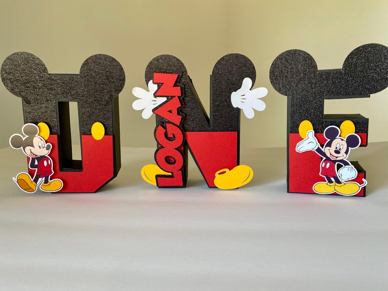 Mickey Mouse 3D Letters, Mickey Mouse First Birthday, Mickey Mouse ...