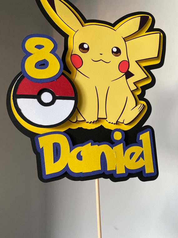 Pikachu Pokemon Birthday Cake Topper Template Printable DIY, 48% OFF