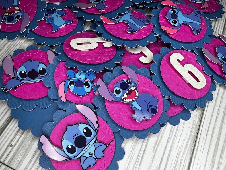 Stitch Cupcake Topper, Stitch Topper, Party Decor Stitch, Stitch Themed ...