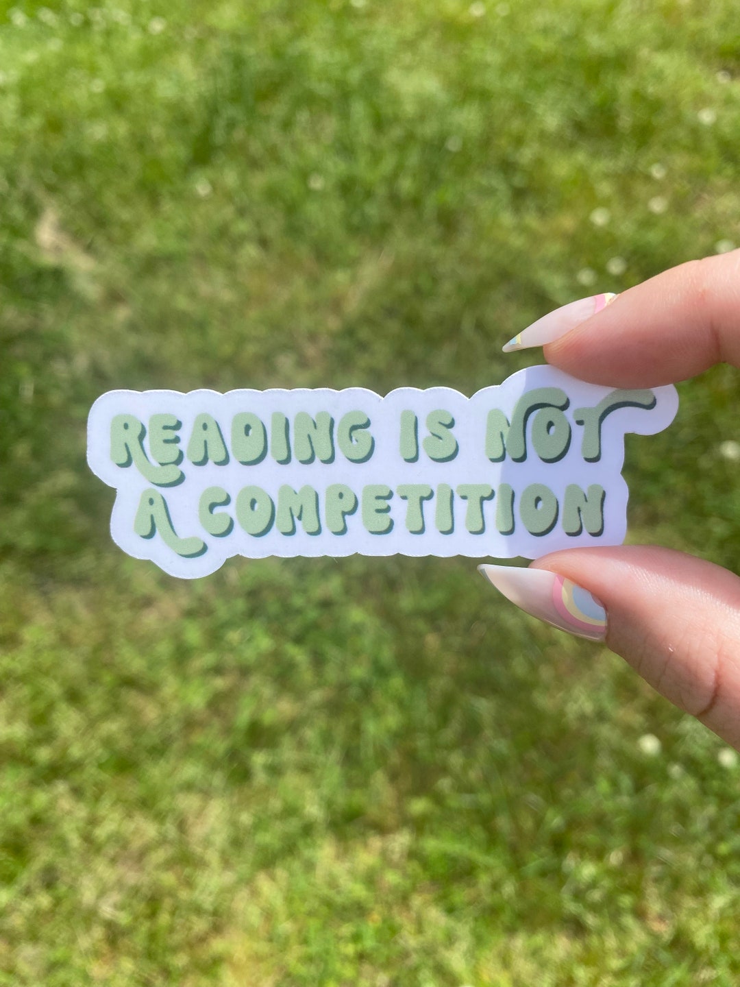 Reading is Not a Competition Sticker - Etsy