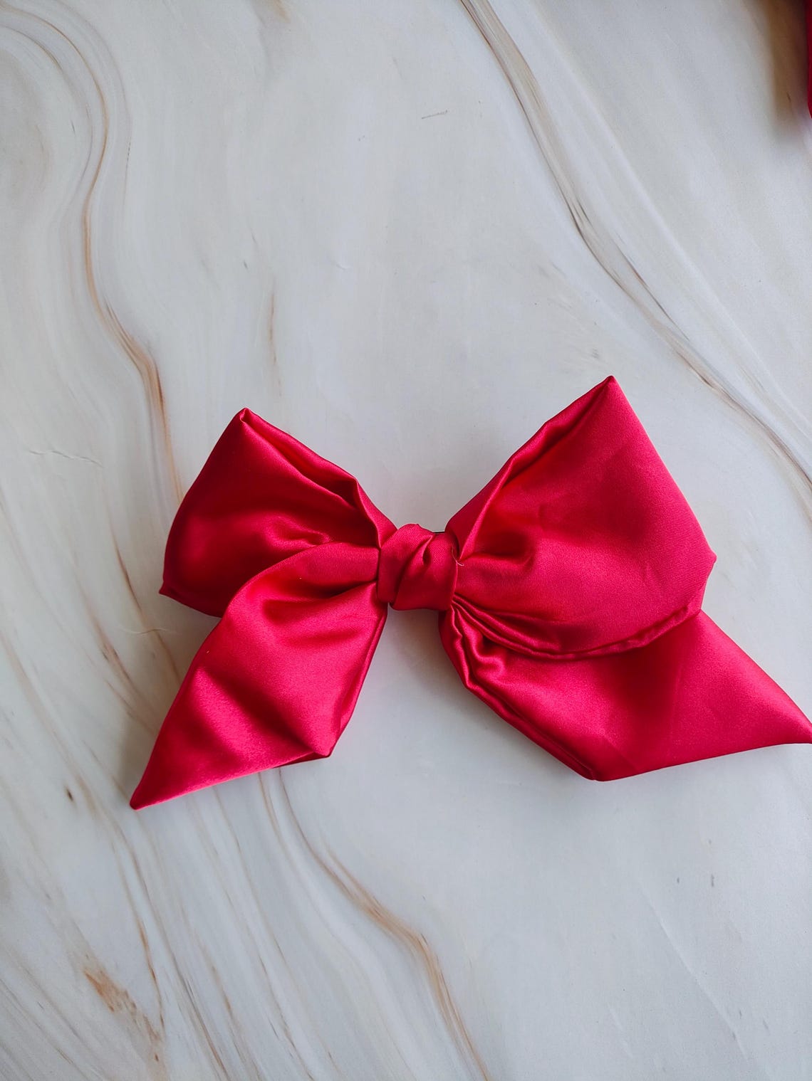 Red Silk Satin Hair Bow, Elegant Bow,oversized Hair Bow, Big Bow ...