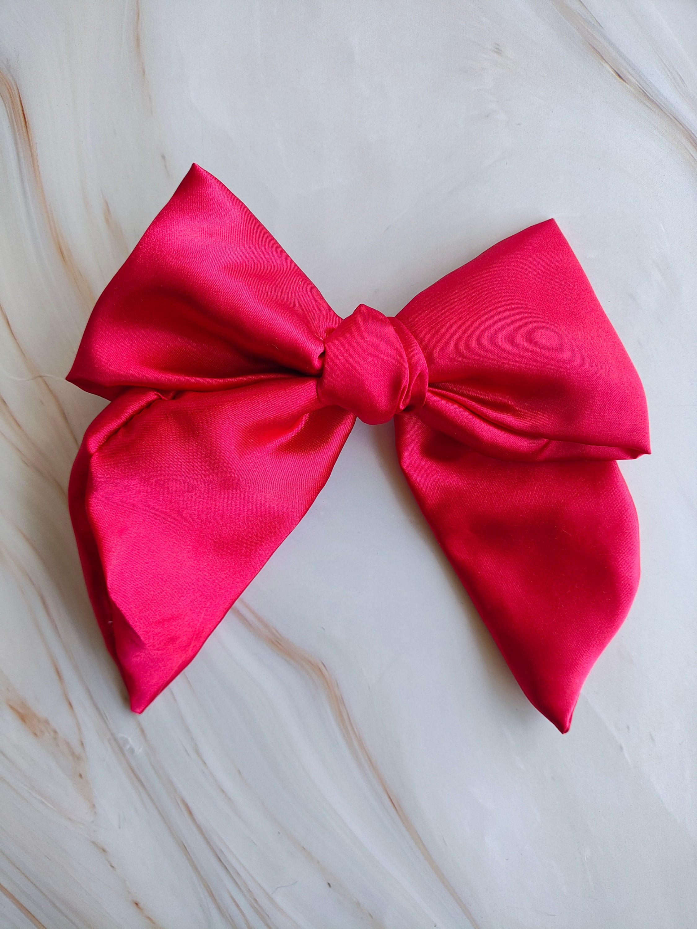 Red Silk Satin Hair Bow, Elegant Bow,oversized Hair Bow, Big Bow ...