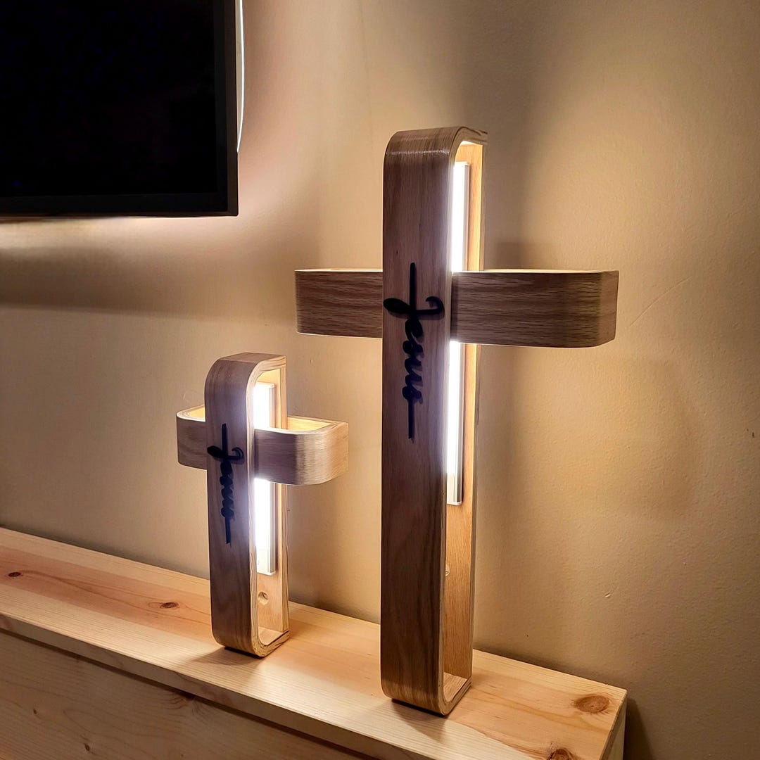 Wooden Cross | LED Wooden Cross Wall Decor | Christian Home Decor ...