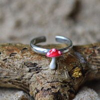 Mushroom Ring- Handmade Cottage Core Ring - Etsy