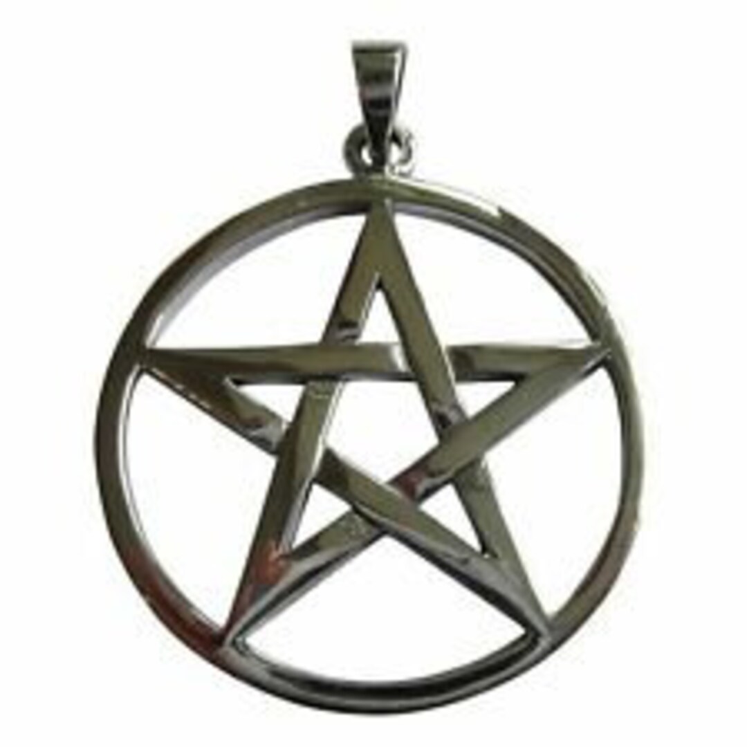 Sterling Silver 925 Large Pentagram Pendant ( 36 MM Diameter ) - Etsy