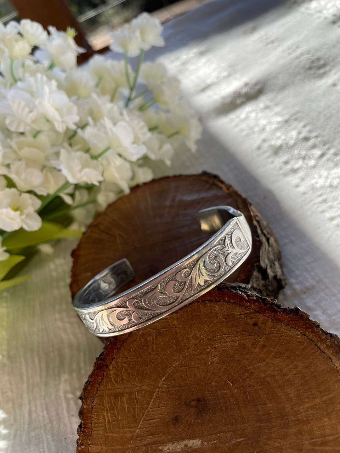 Spoon Cuff/bracelet, Stainless Steel, Tooled Scroll (SMALL WRIST) - Etsy