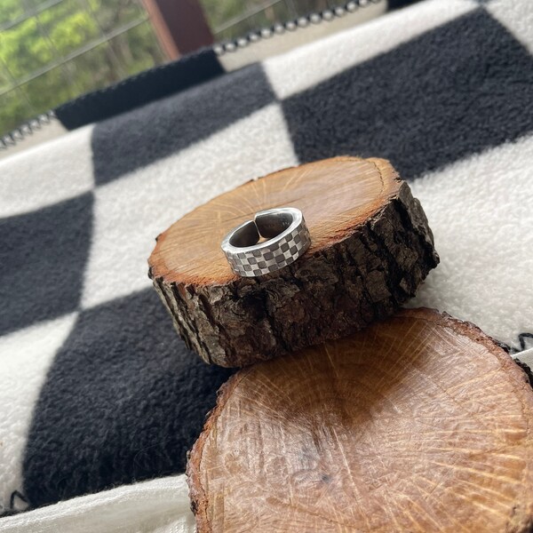 Checkerboard Ring - Etsy