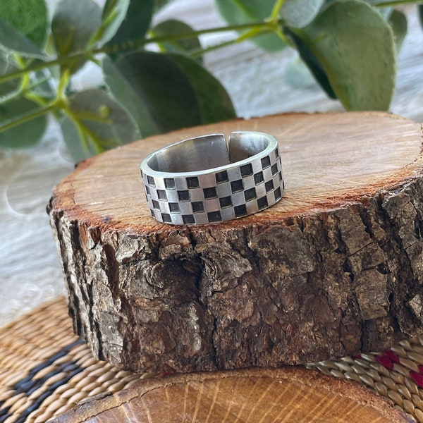 Checkerboard Ring - Etsy