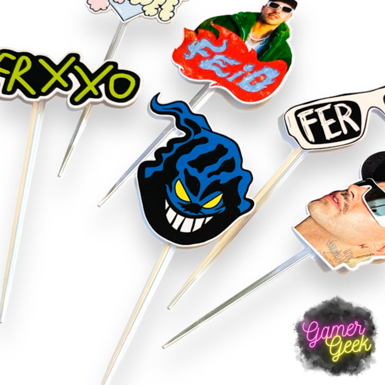 Feid Ferxxo Inspired Cupcake Toppers Party Supplies Cupcake Picks High ...