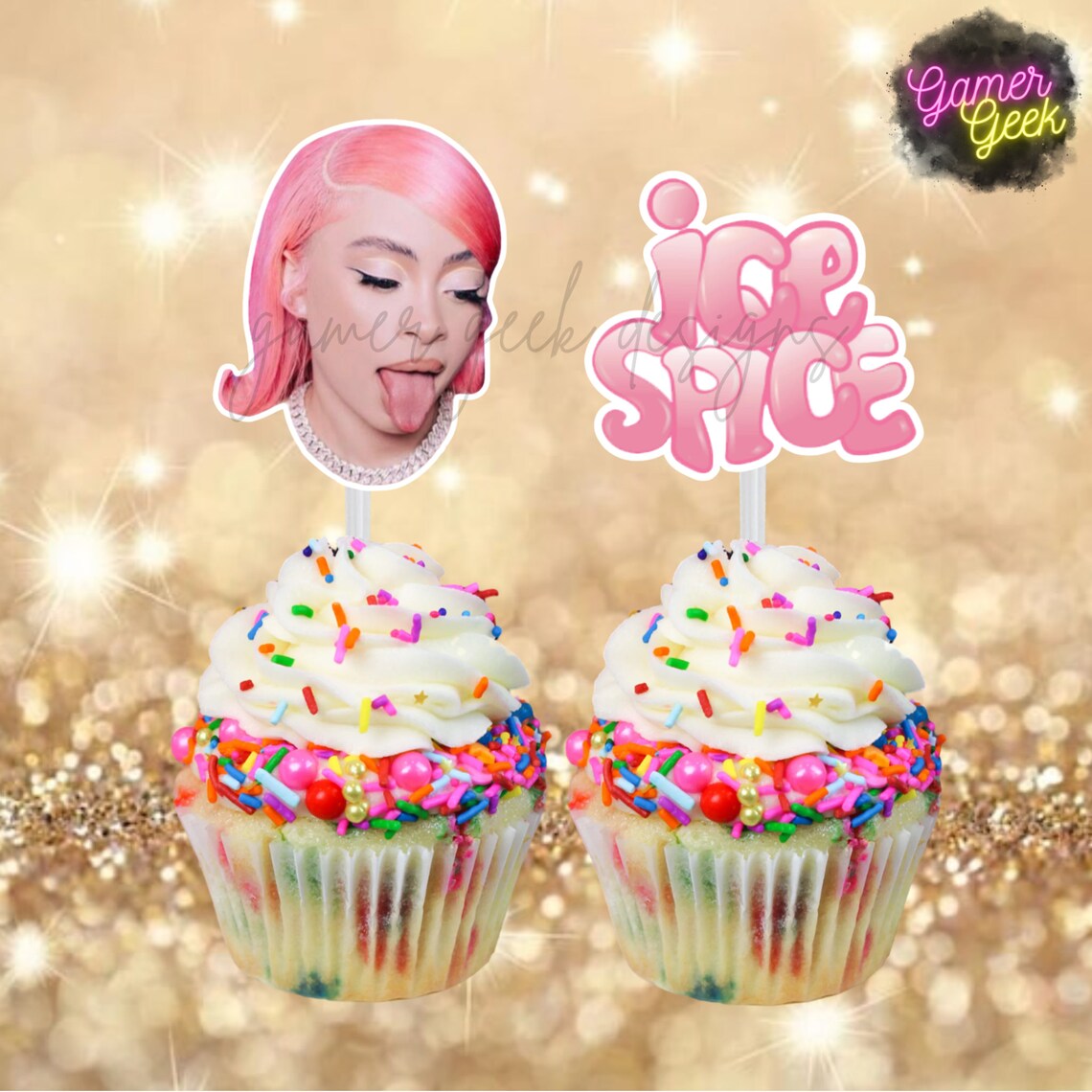 Ice Spice Inspired Cupcake Toppers Party Supplies Cupcake Picks - Etsy