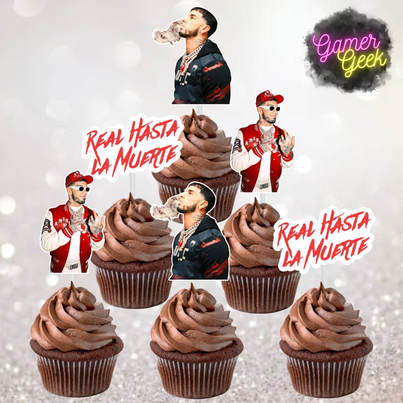 Anuel Inspired Cupcake Toppers | Party Supplies | Cupcake Picks - Etsy