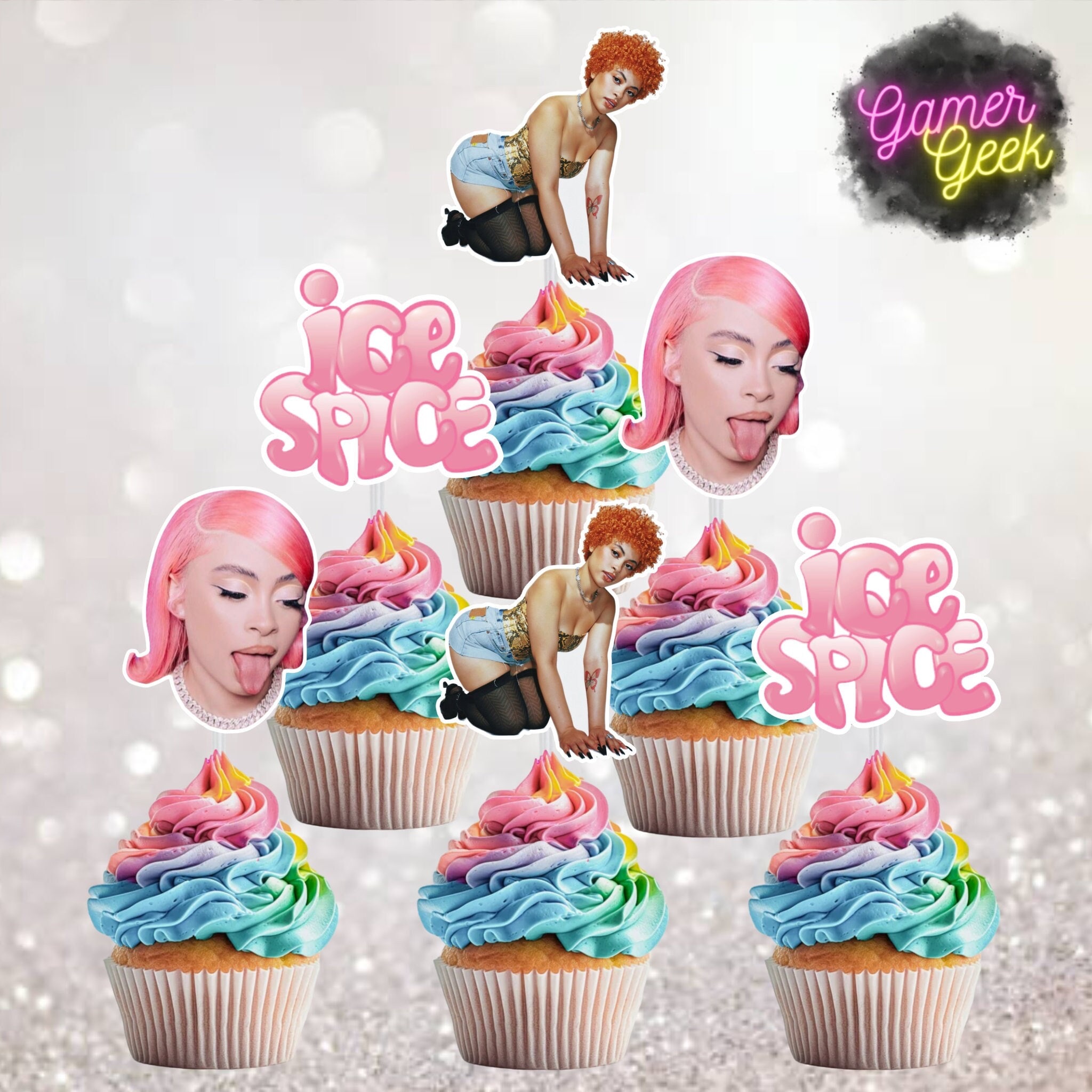 Ice Spice Inspired Cupcake Toppers Party Supplies Cupcake Picks - Etsy