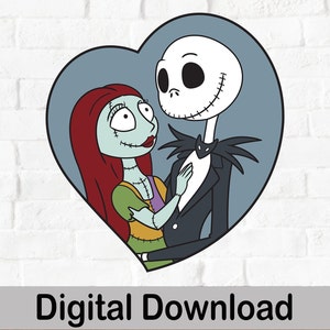 Jack Loves Sally in A Heart, SVG and PNG Files - Etsy