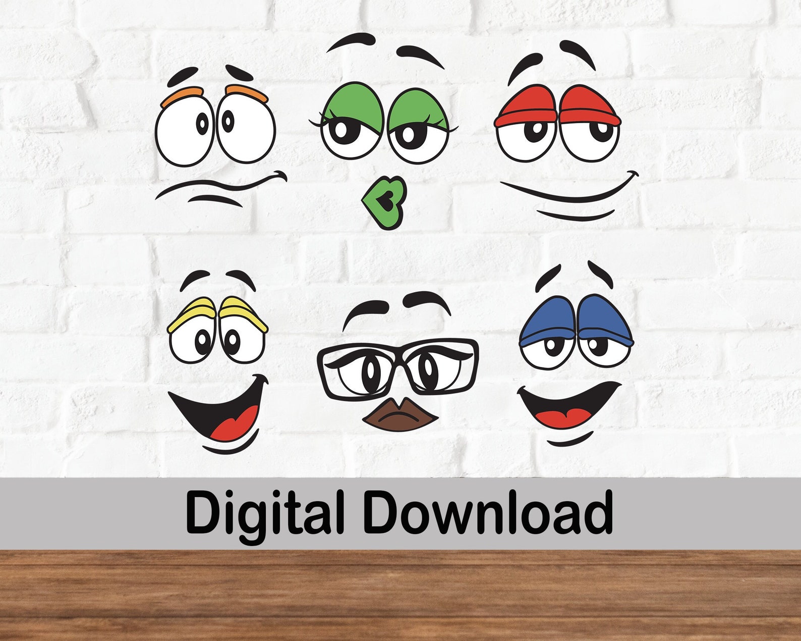 Candy Faces Vectors SVG and PNG Files - Etsy