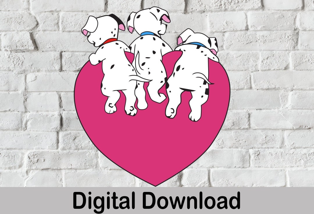 Dalmatians on Big Heart Svg, Love Svg, Valentine's Day Svg, My First ...