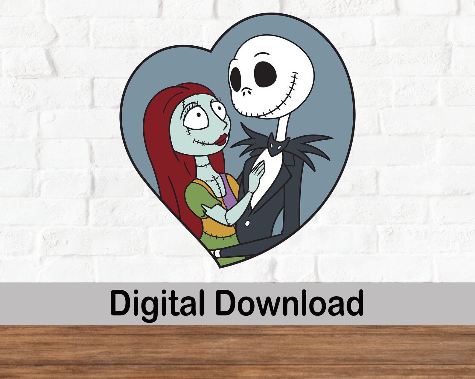 Jack Loves Sally in A Heart SVG and PNG Files - Etsy