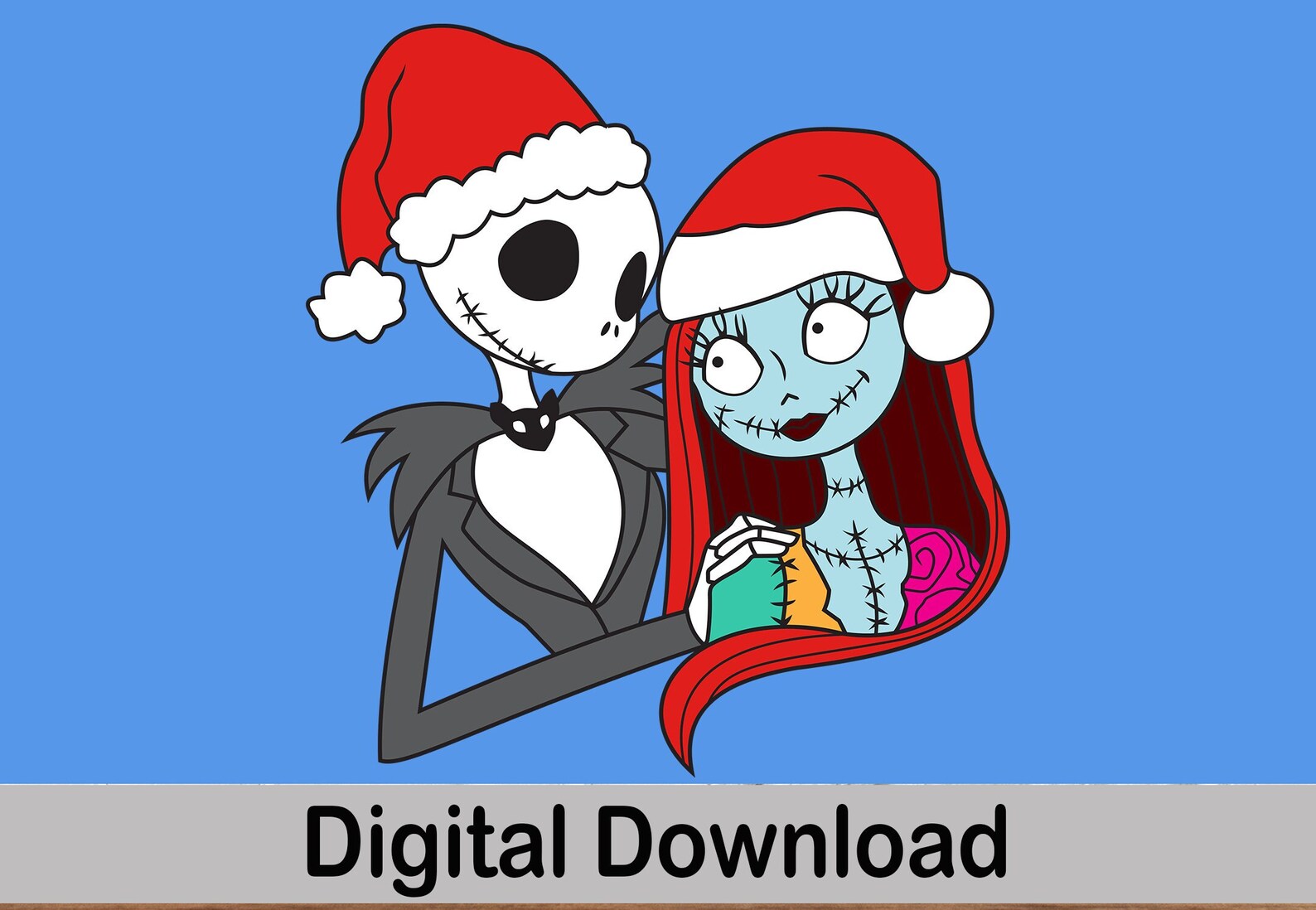 Merry Christmas Jack and Sally, SVG and PNG Files, Layered, Clip Art ...