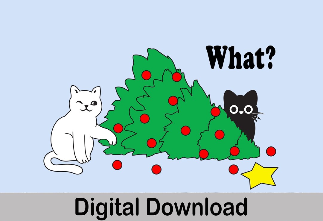Christmas Tree and Cats, SVG and PNG Files, Layered, Clip Art. - Etsy