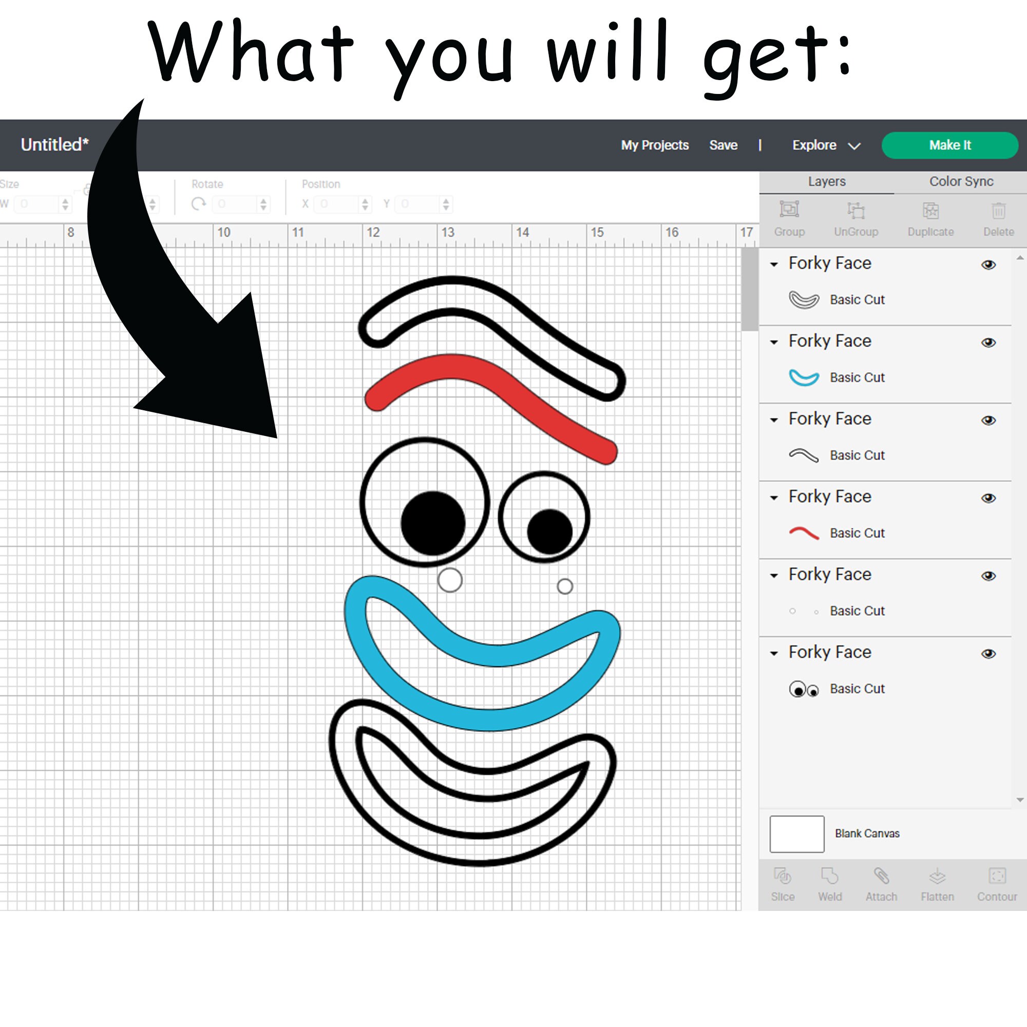 Forky Face SVG: Toy Story Clipart, Cartoon Spork (digital Download ...