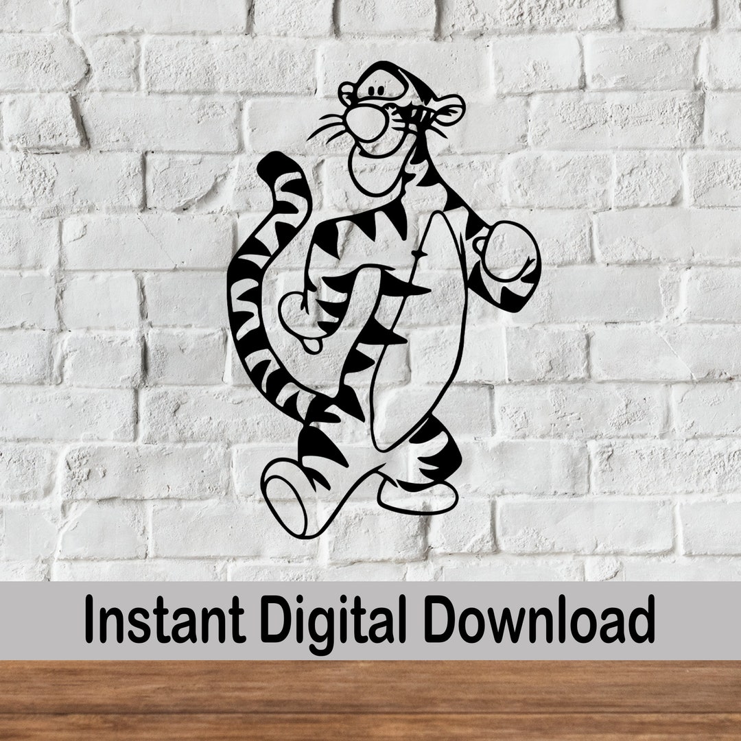 Tiger Svg Cute Tiger Svg Standing Tiger Clipart Instant - Etsy