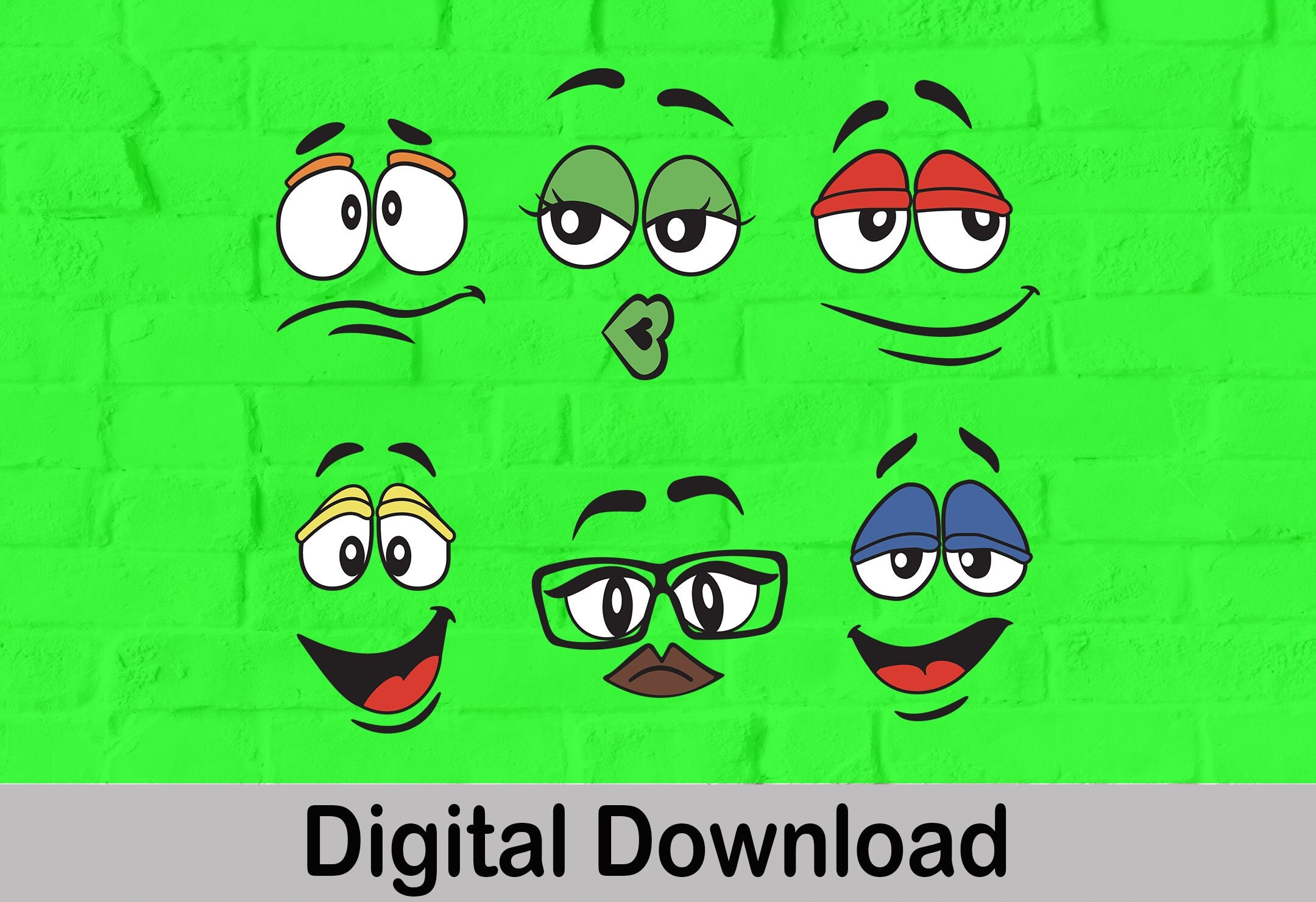 Candy Faces Vectors, SVG and PNG Files - Etsy