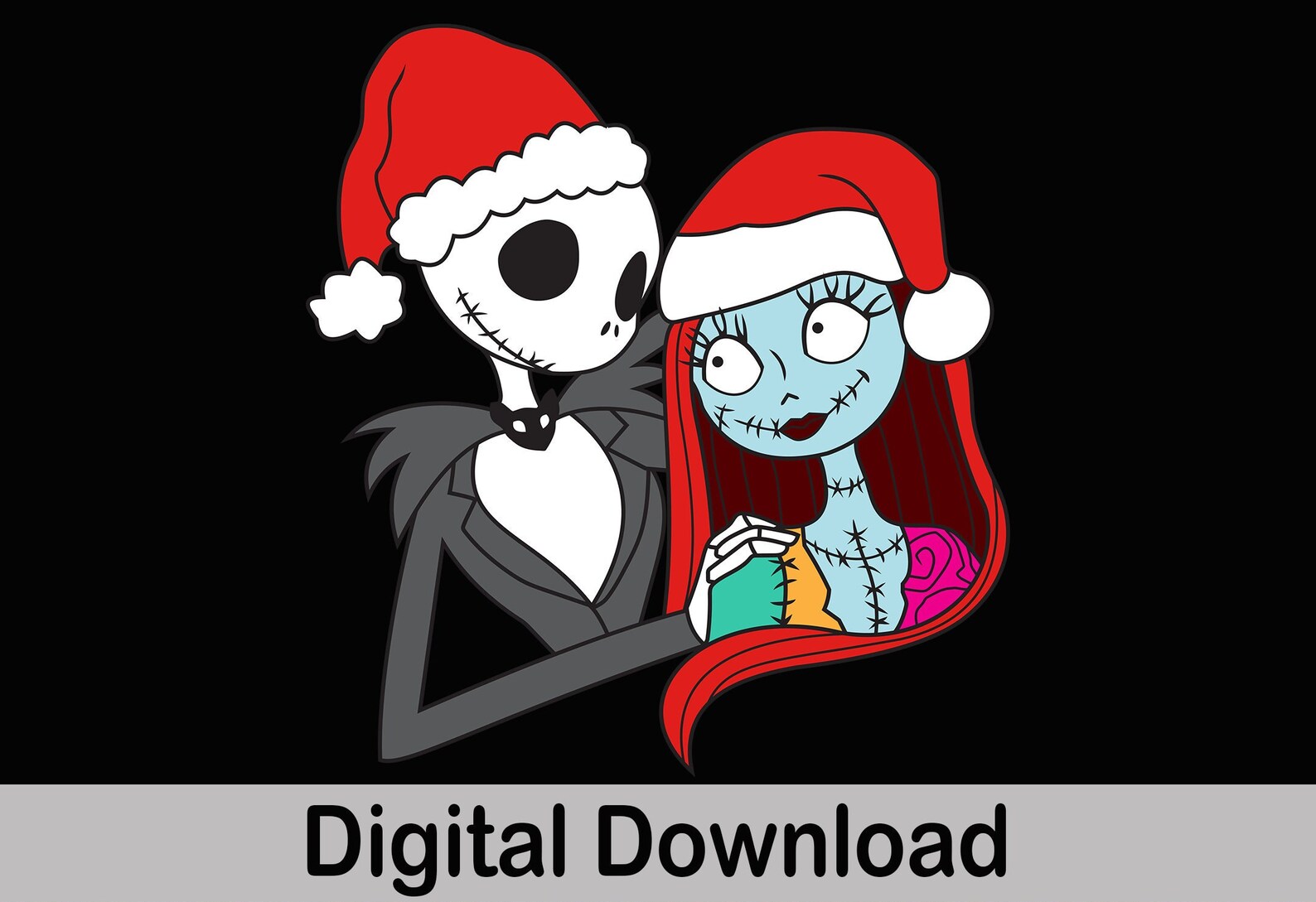 Merry Christmas Jack and Sally, SVG and PNG Files, Layered, Clip Art ...