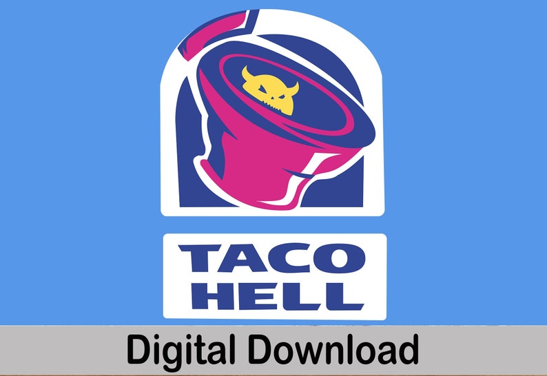 Fast Food Spoof or Parody, Taco Hell Vector Image, SVG and PNG Files - Etsy