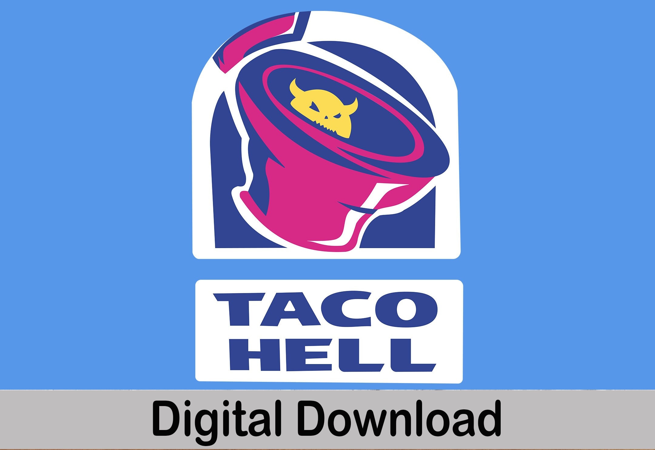 Fast Food Spoof or Parody, Taco Hell Vector Image, SVG and PNG Files - Etsy