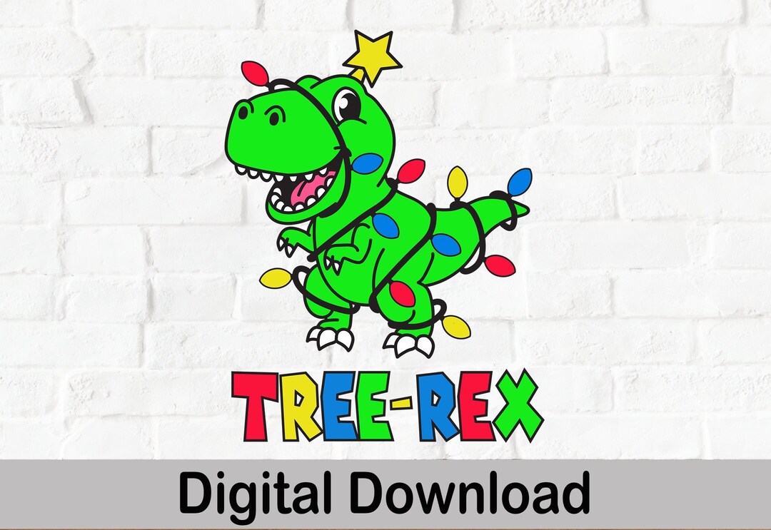 Christmas Tree Rex, SVG and PNG Files, Layered, Clip Art. - Etsy