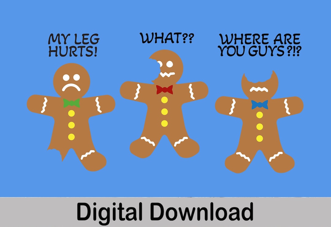Funny Gingerbread Cookies, Clip Art, SVG and PNG Files. - Etsy