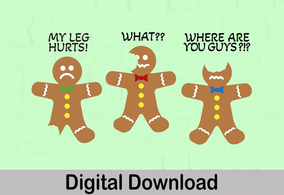 Funny Gingerbread Cookies Clip Art SVG and PNG Files. - Etsy