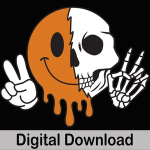 Melting Smiley Skull Face, SVG and PNG Files, Cricut File. - Etsy