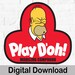 Homer Play Doh Clip Art, SVG and PNG Files, Cricut File. - Etsy