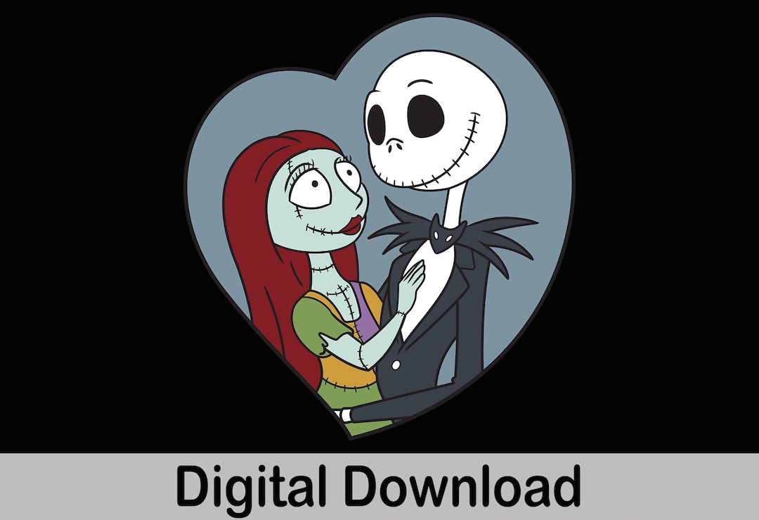 Jack Loves Sally in A Heart, SVG and PNG Files - Etsy