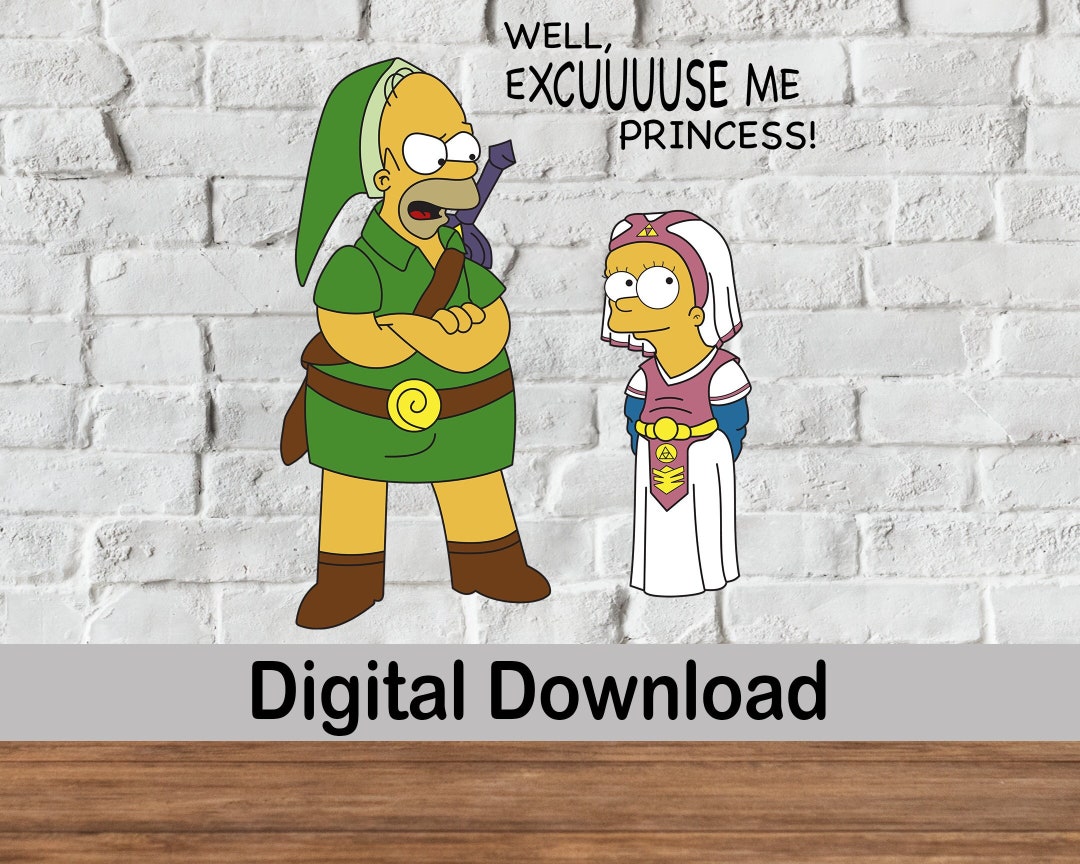 Homer as Link Digital Art SVG and PNG Files Legend of the - Etsy