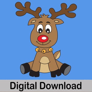 Rudolph the Red Nosed Reindeer, SVG and PNG Files, Clip Art. - Etsy
