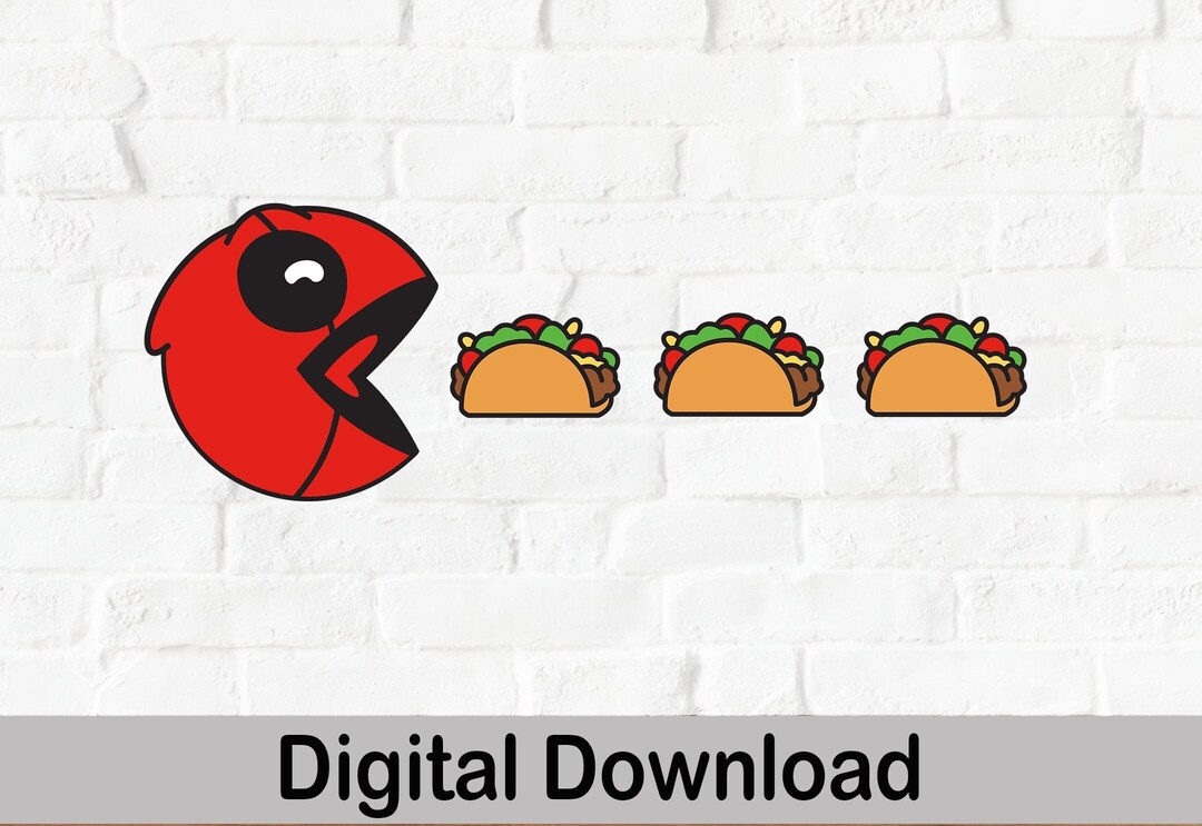 Maximum Tacos Pacman Style Vector Image, SVG and PNG Files - Etsy