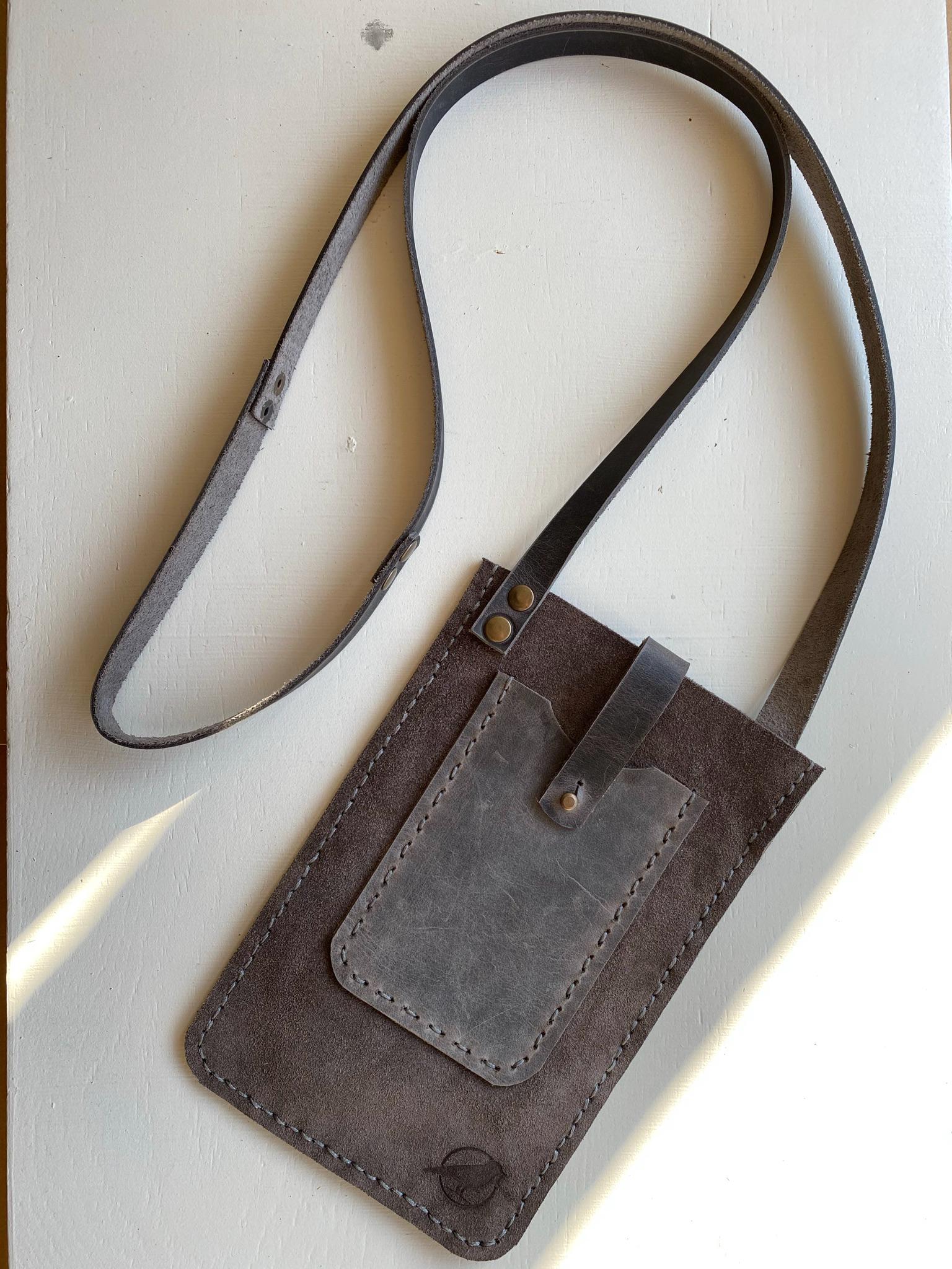 Personalized Sand Color Suede Leather Custom Phone Bag Slim Mobile ...