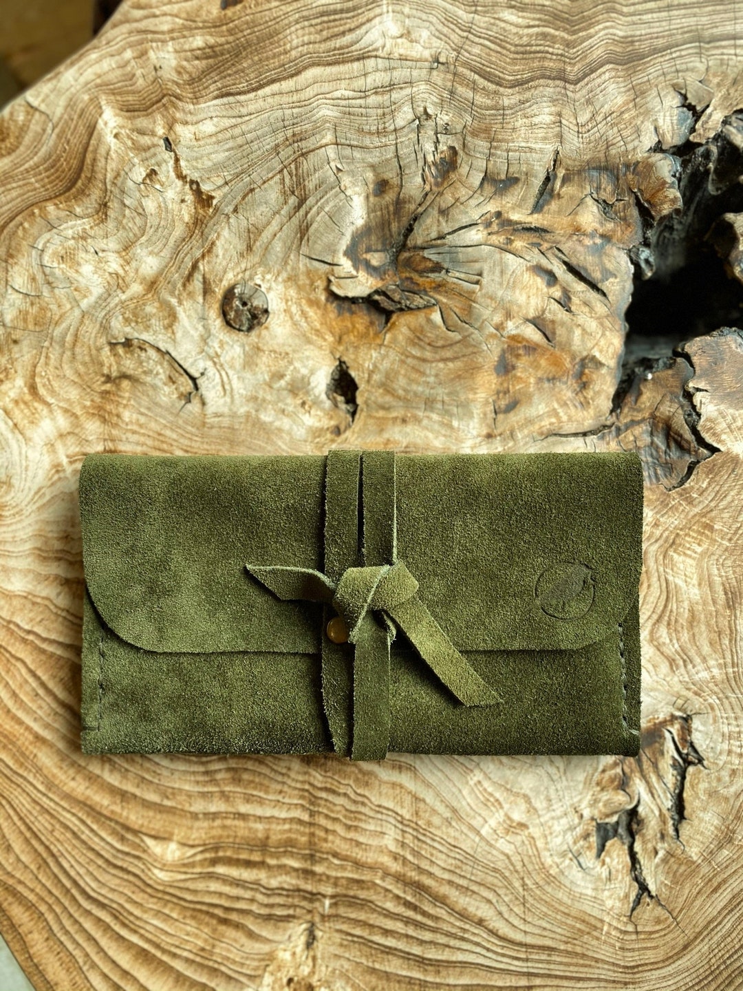 Green Suede Leather Wallet / Green Suede Leather for Women / Long ...